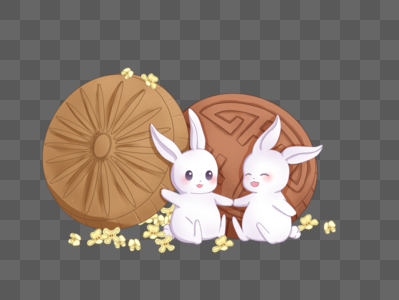兔子和月饼元素素材下载-正版素材401410926-摄图网