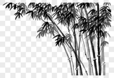 水墨竹元素_免抠素材_PNG图片下载-摄图网