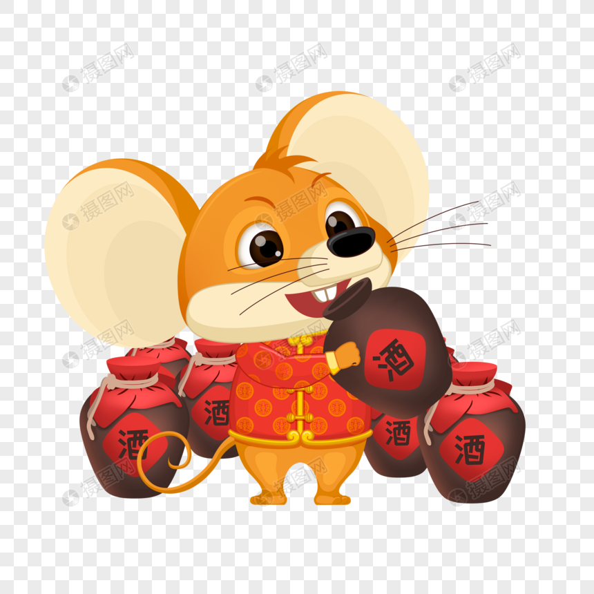 老鼠喝酒元素素材下载 正版素材401525823 摄图网