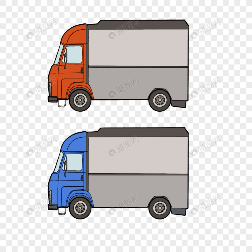 卡通箱式卡车元素素材下载-正版素材401547781-摄图网