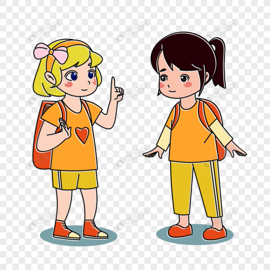 上学路上偶遇打招呼的同学元素素材下载-正版素材401550080-摄图网