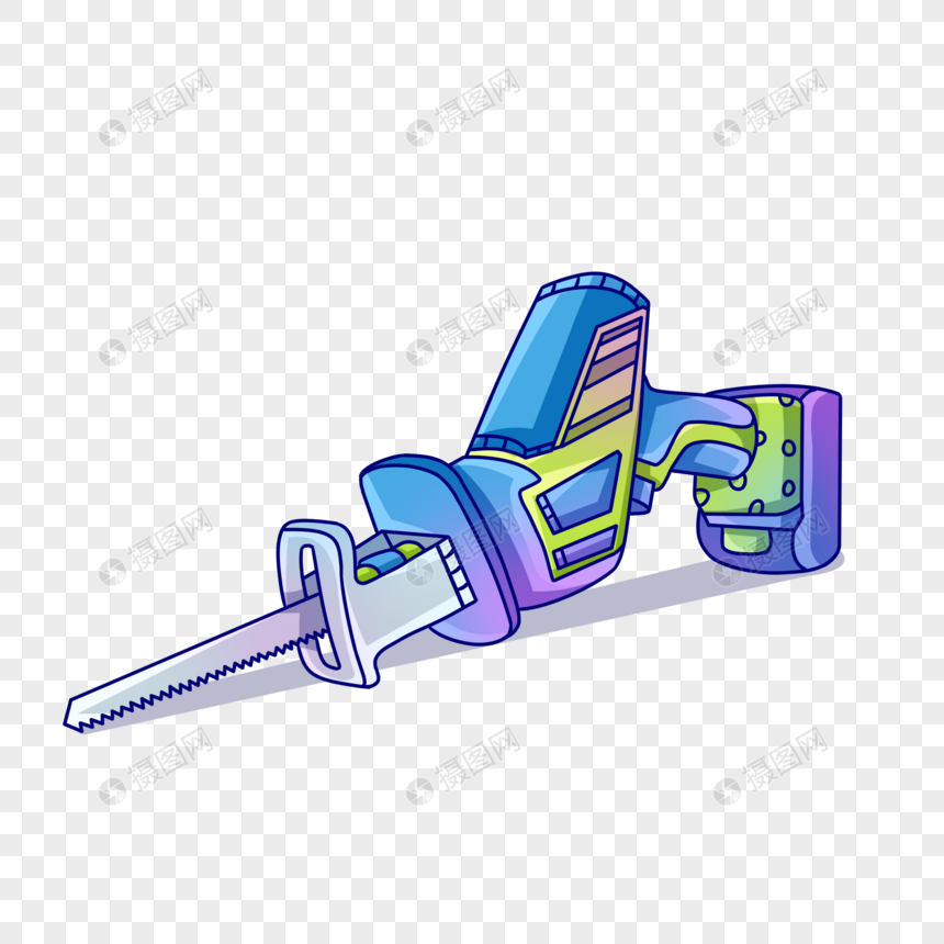 卡通蓝色电锯元素素材下载-正版素材401557852-摄图网
