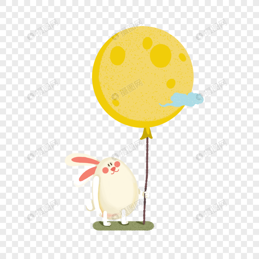 中秋节兔子气球元素素材下载-正版素材401600495-摄图网