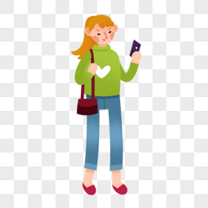 看手机人物元素素材下载-正版素材401445426-摄图网