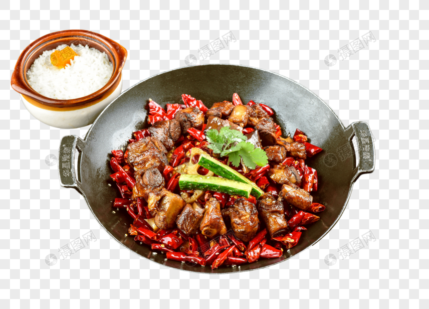 辣椒排骨米饭元素素材下载-正版素材401618806-摄图网