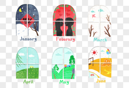 月份英文缩写元素素材下载-正版素材401659969-摄图网