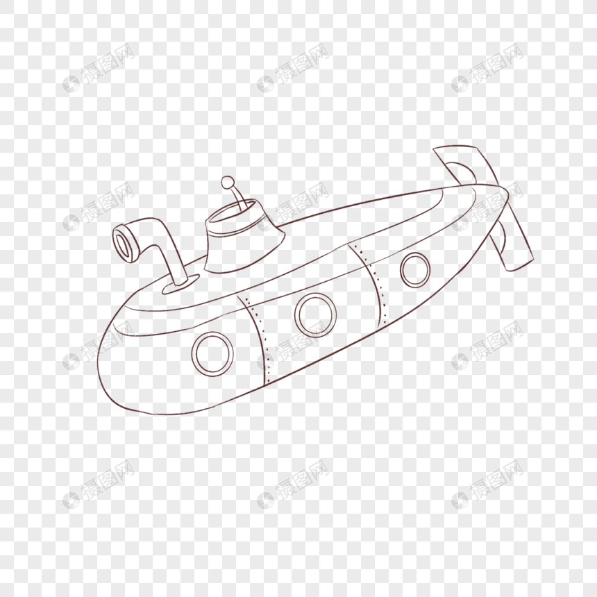 潜艇简笔画元素素材下载-正版素材401690922-摄图网