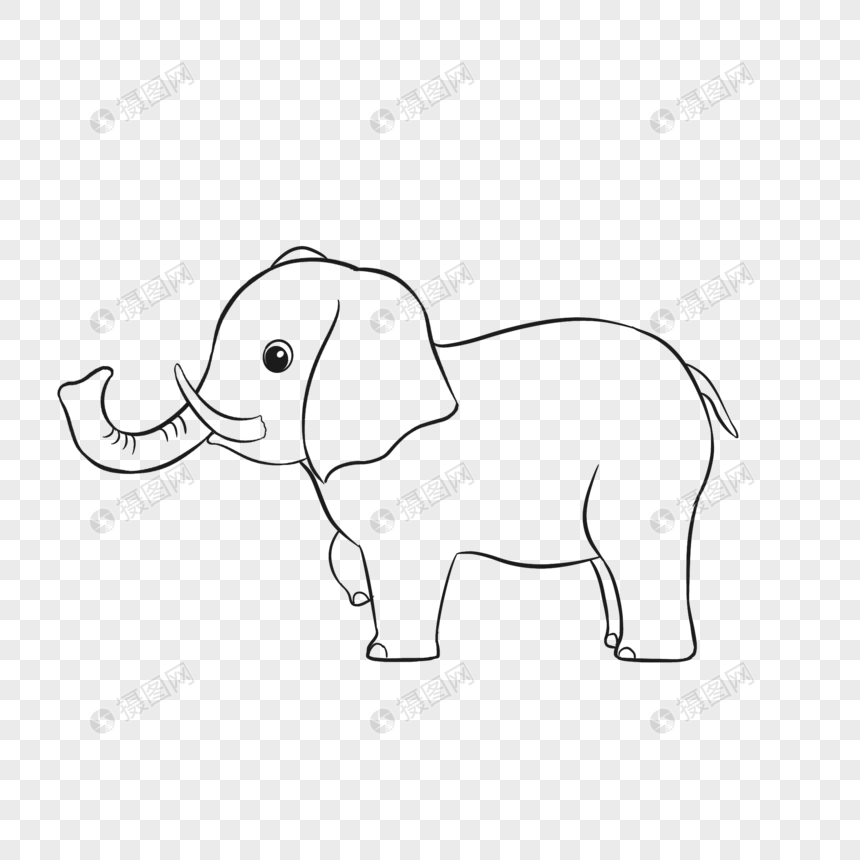 大象简笔画元素素材下载-正版素材401695054-摄图网