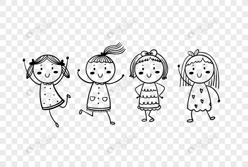 小孩简笔画元素素材下载-正版素材401695587-摄图网