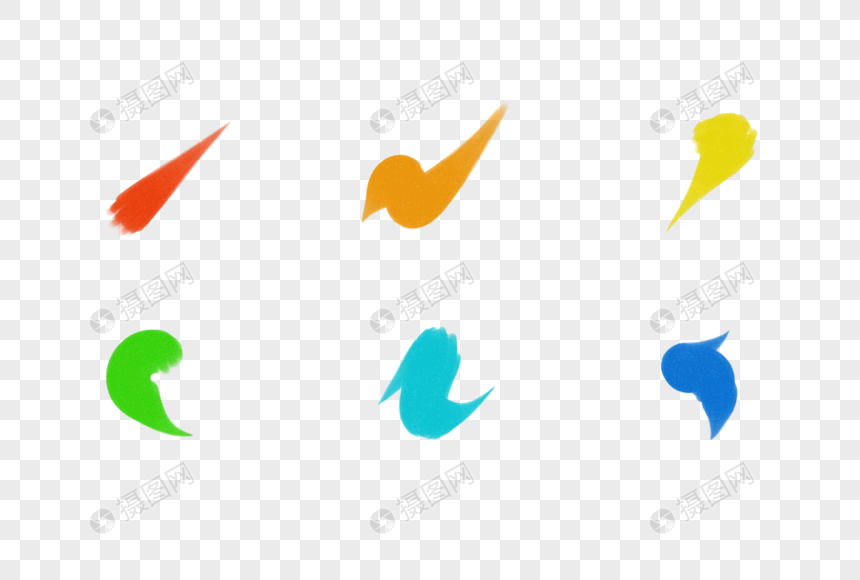 彩色油画笔触元素素材下载-正版素材401700695-摄图网