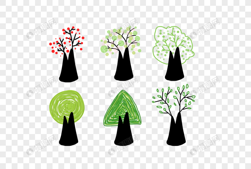 小树简笔画元素素材下载-正版素材401707482-摄图网