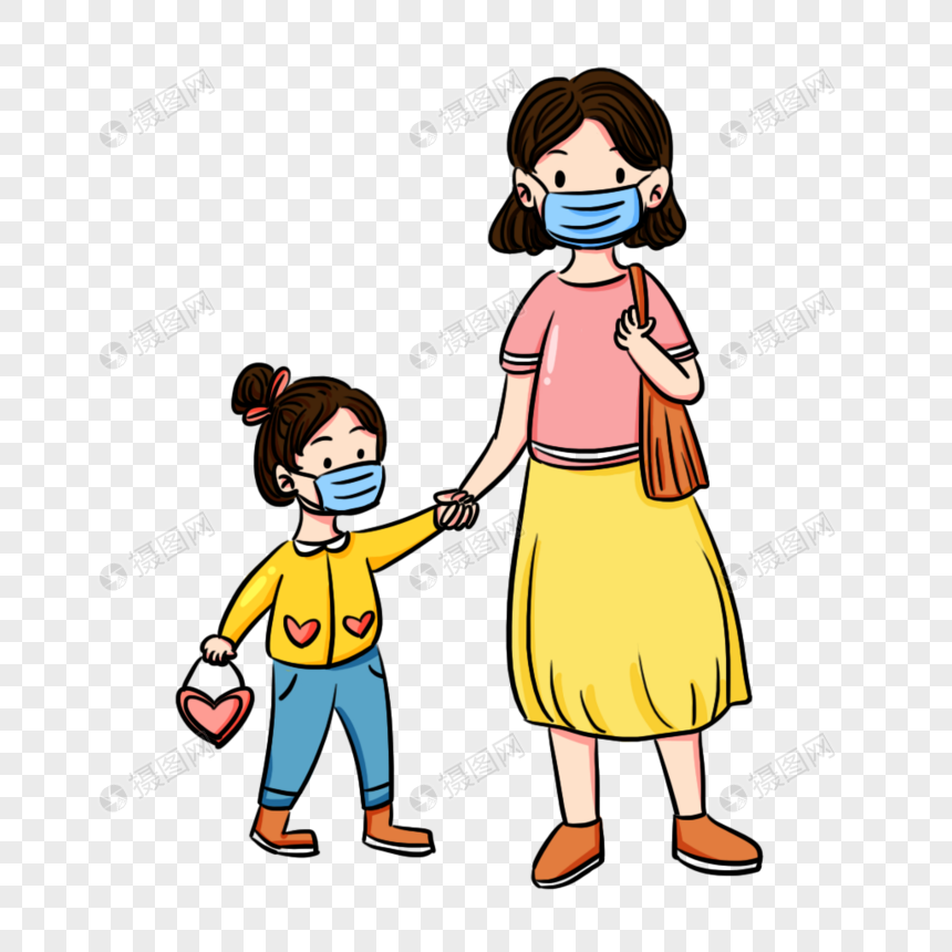 妈妈带女儿逛街场景元素素材下载-正版素材401717632-摄图网