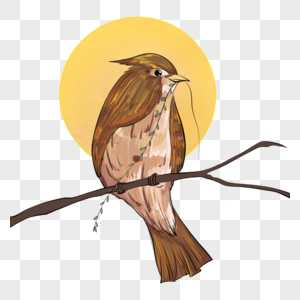手绘卡通夜莺元素素材下载-正版素材401717683-摄图网