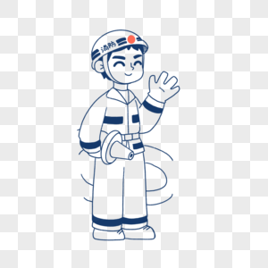消防员简笔画图片-消防员简笔画素材图片大全-摄图网