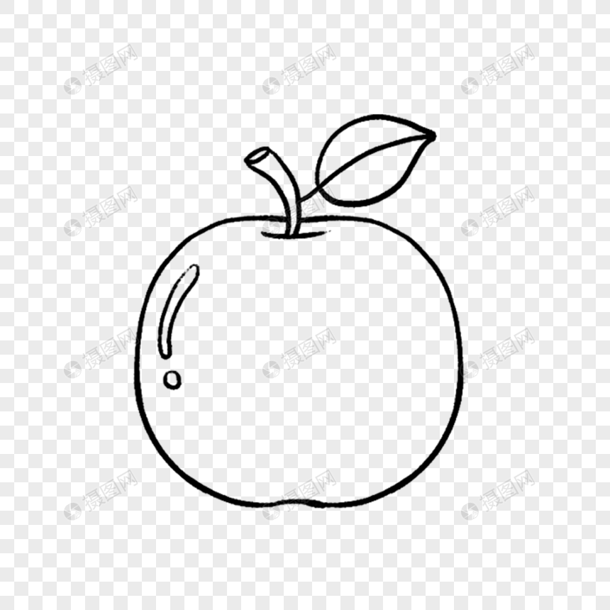 苹果简笔画元素素材下载-正版素材401721243-摄图网