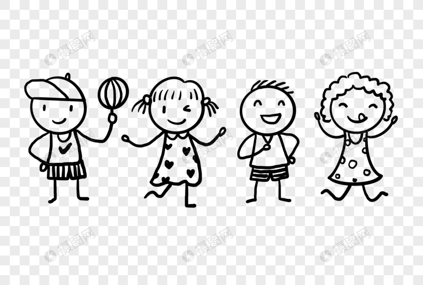 小孩子简笔画元素素材下载-正版素材401723528-摄图网