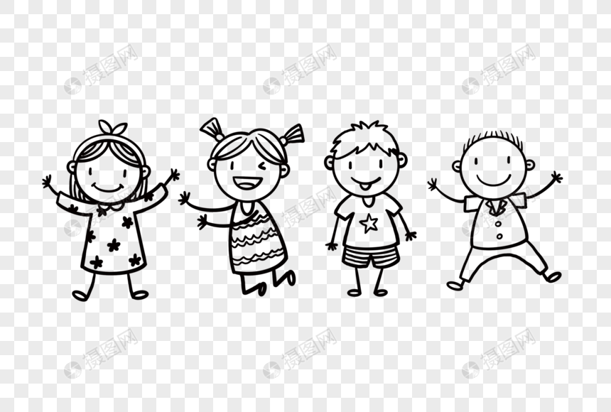 小孩简笔画元素素材下载-正版素材401724935-摄图网