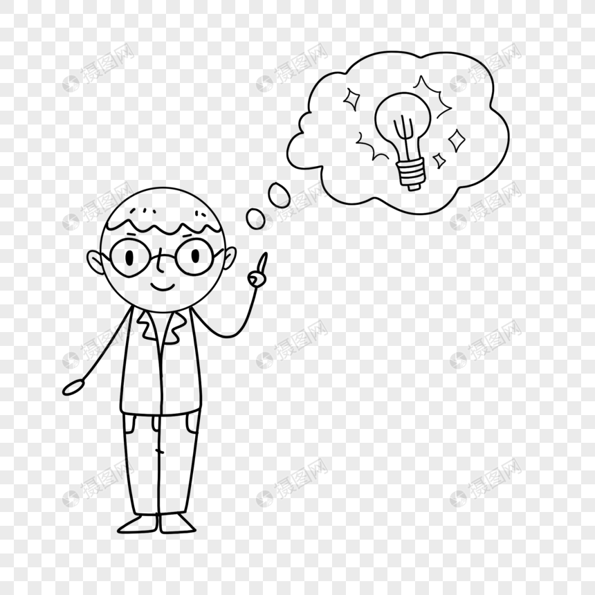 有想法的小人简笔画元素素材下载-正版素材401724956-摄图网