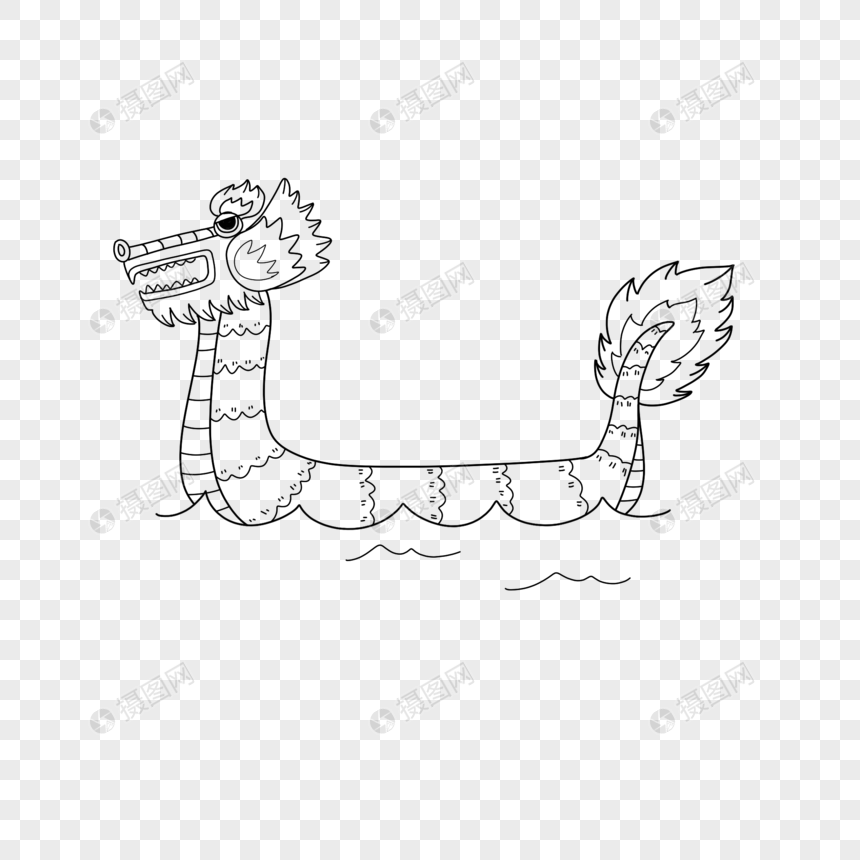 端午节龙舟简笔画元素素材下载-正版素材401731364-摄图网