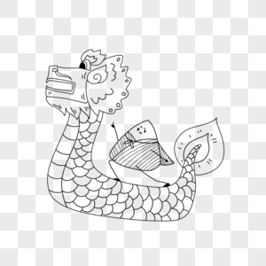 端午节龙舟简笔画元素素材下载-正版素材401731364-摄图网