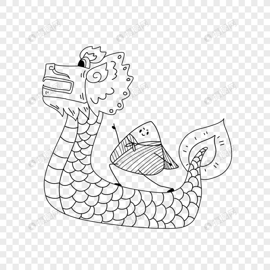 端午赛龙舟的粽子简笔画元素素材下载-正版素材401731368-摄图网