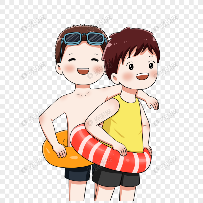 戴着游泳圈的孩子元素素材下载-正版素材401743393-摄图网