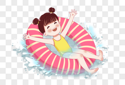 坐在游泳圈上的女孩元素素材下载-正版素材402173790-摄图网