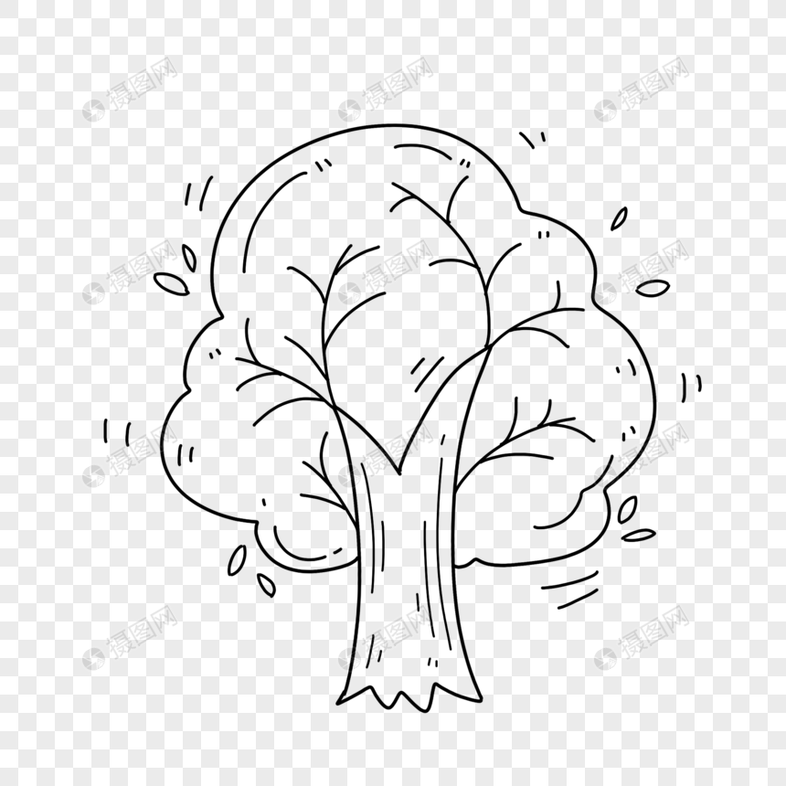 大树简笔画元素素材下载-正版素材401749496-摄图网
