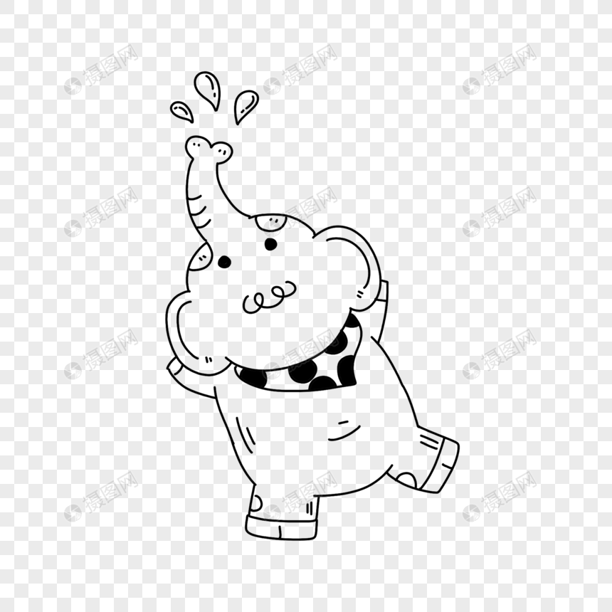 大象简笔画元素素材下载-正版素材401752842-摄图网