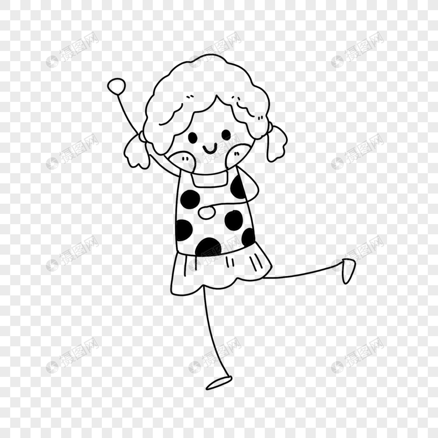 跳舞的小孩简笔画元素素材下载-正版素材401752881-摄图网