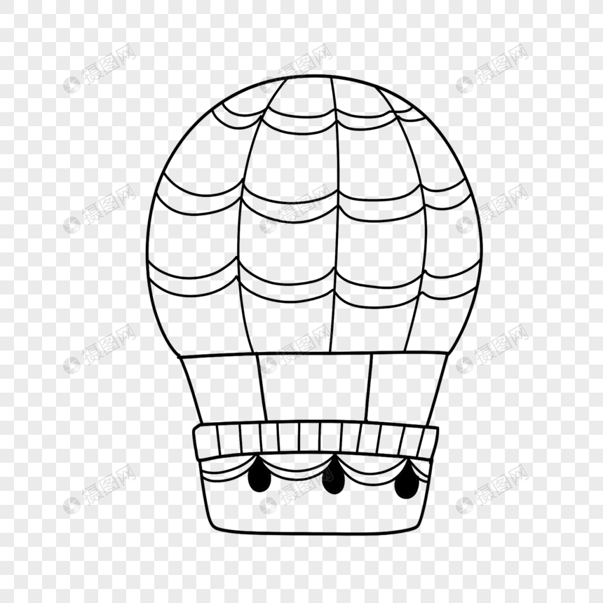 热气球简笔画元素素材下载-正版素材401755328-摄图网