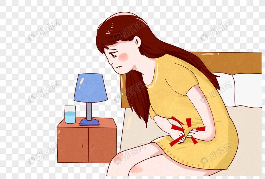 女生月经肚子痛元素素材下载 正版素材401771656 摄图网