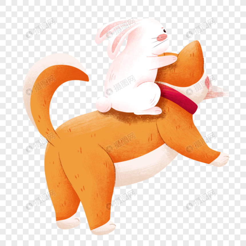 骑着狗的兔子元素素材下载-正版素材401797236-摄图网
