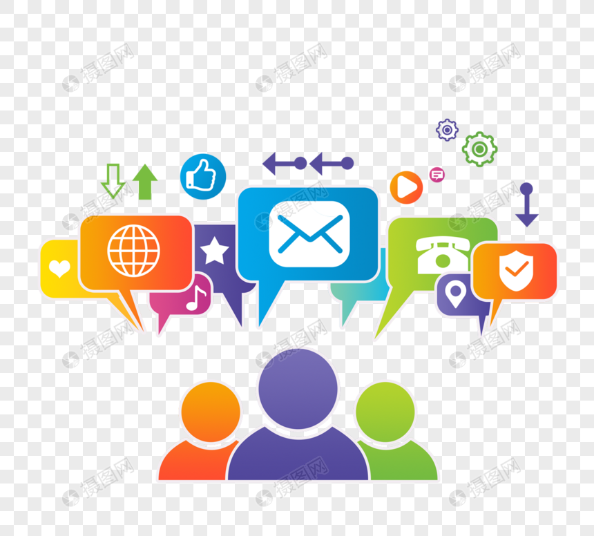 多色社交icon元素素材下载-正版素材401819737-摄图网
