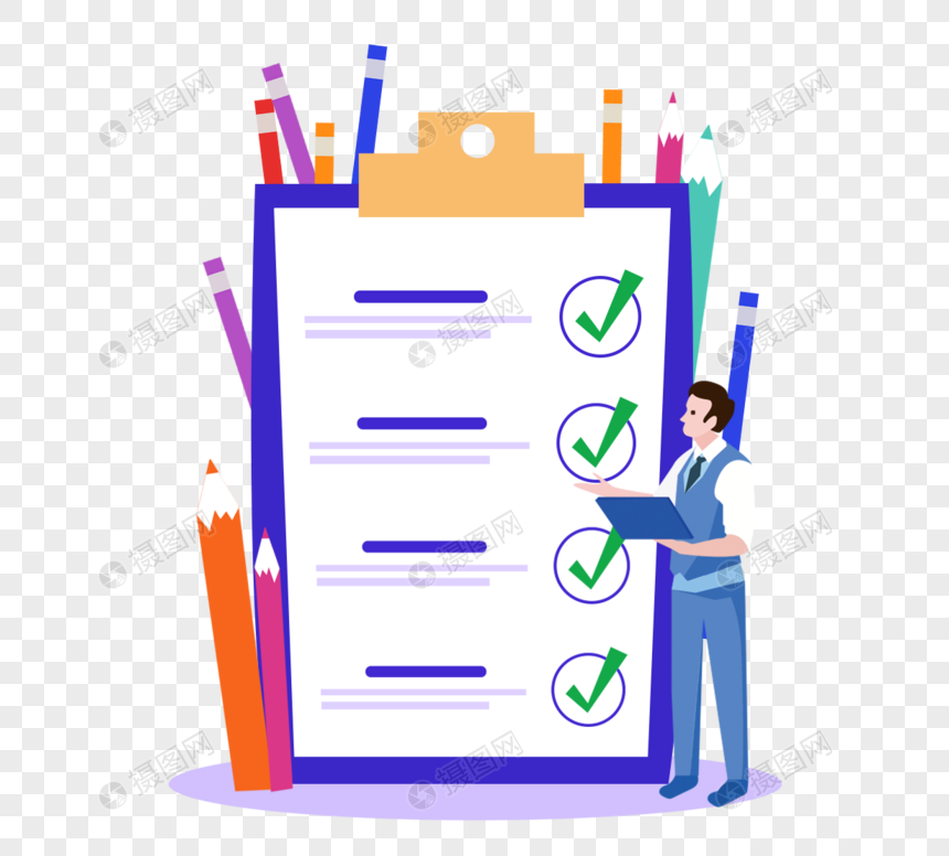 手绘卡通清单结算文具元素素材下载-正版素材401821395-摄图网