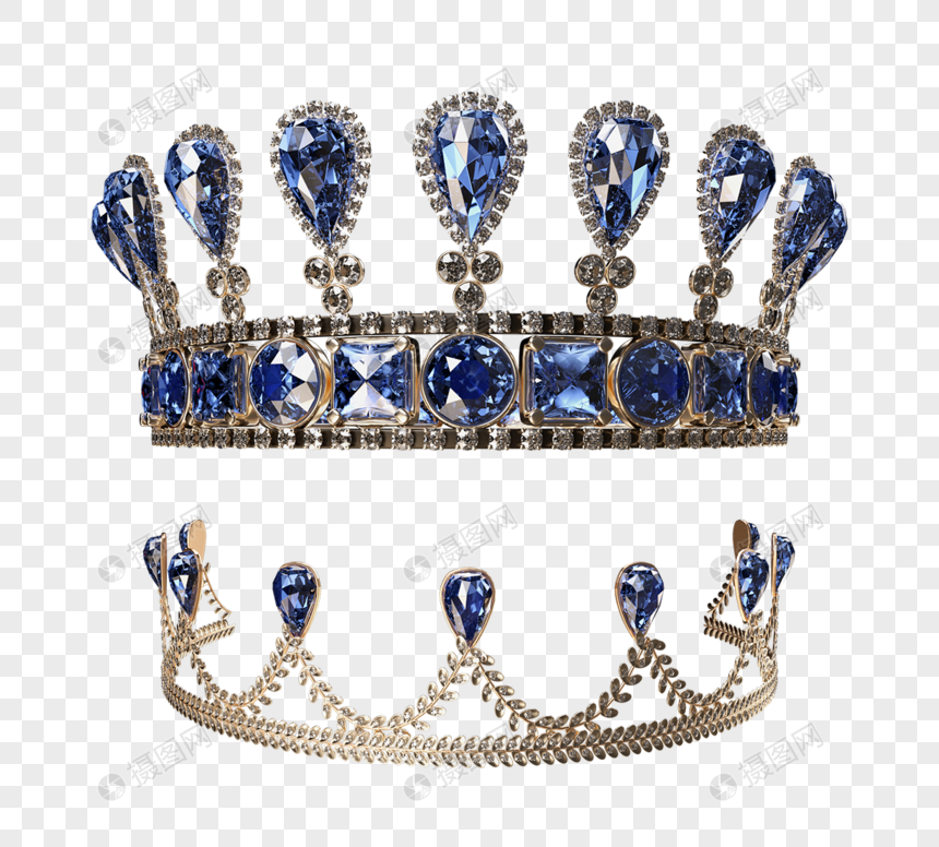 蓝宝石黄金王冠3d元素元素素材下载-正版素材401822948-摄图网
