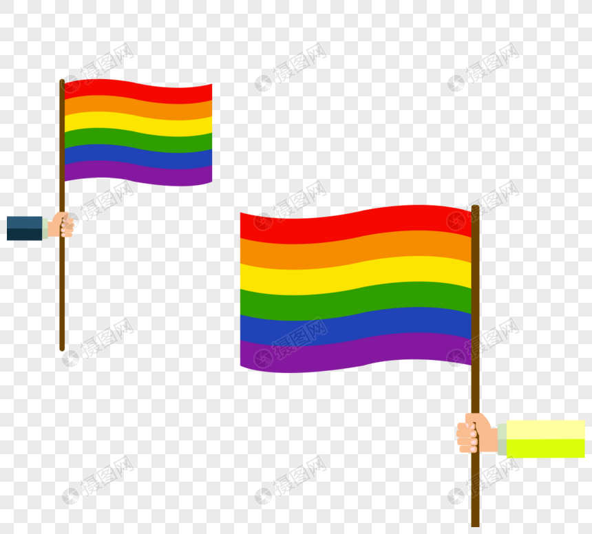 骄傲月亮升起彩虹旗元素素材下载-正版素材401827327-摄图网