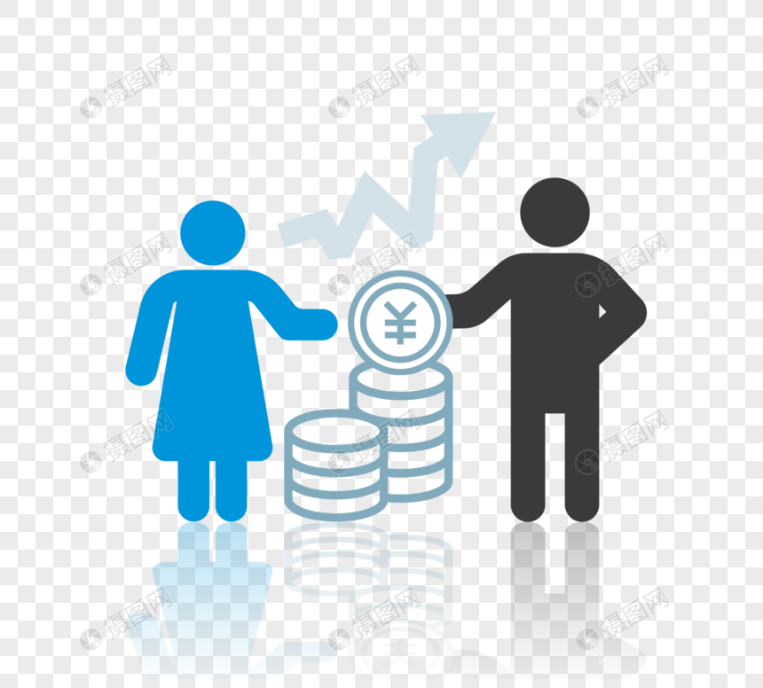 商业金币盈利主题简单小人元素素材下载-正版素材401831253-摄图网