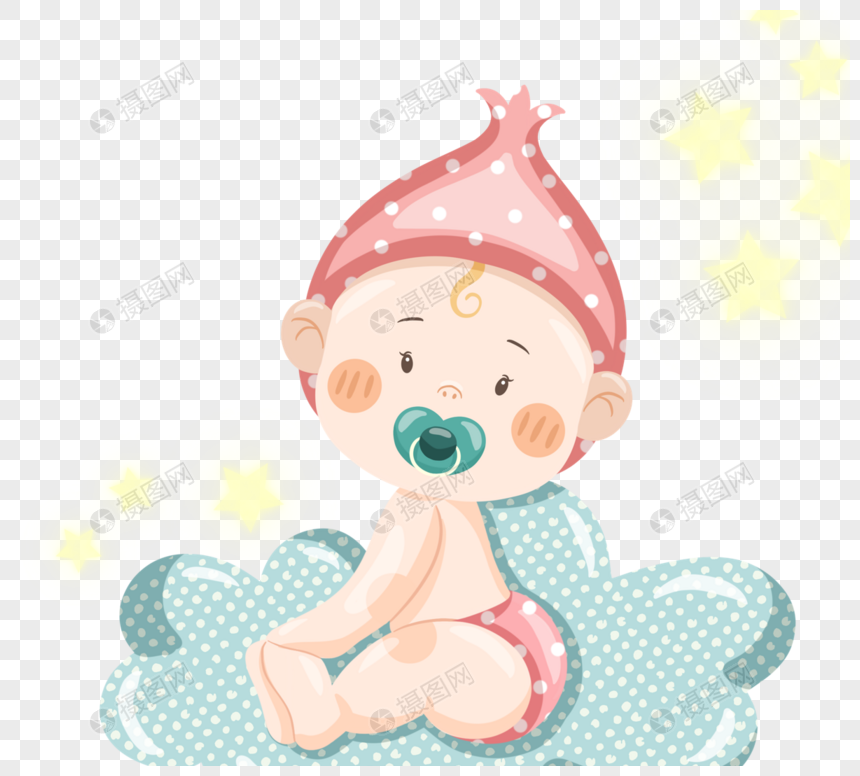手绘风格小婴儿元素元素素材下载-正版素材401832924-摄图网