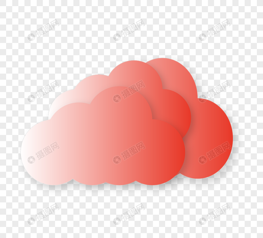 卡通云素材祥云红色立体云元素素材下载-正版素材401841234-摄图网
