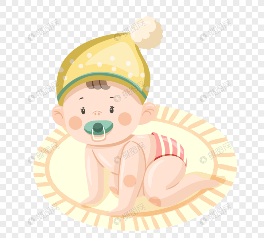 手绘风格小婴儿元素元素素材下载-正版素材401841318-摄图网