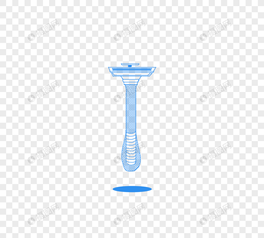 蓝色简约剃须刀描边元素元素素材下载-正版素材401843244-摄图网