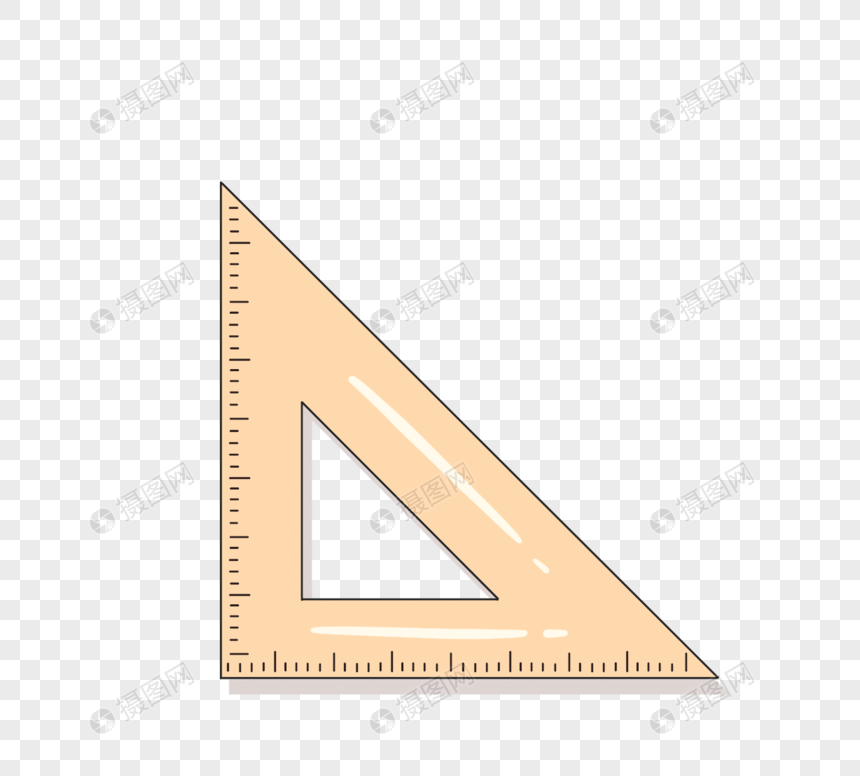 学习用具尺子等腰三角尺元素素材下载-正版素材401854544-摄图网