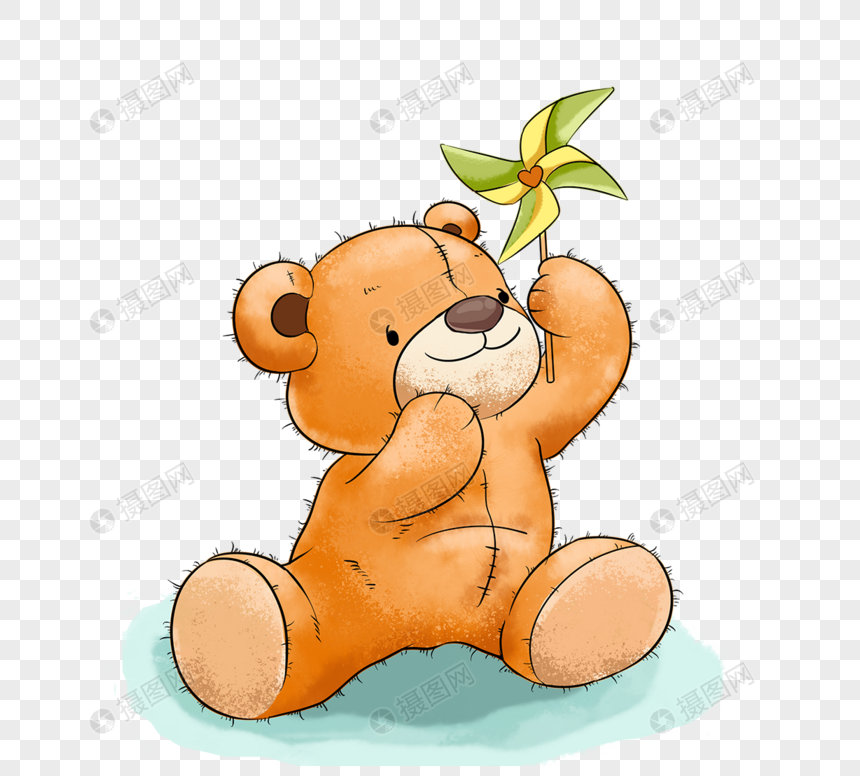 手绘棕色可爱卡通泰迪熊元素素材下载-正版素材401855298-摄图网