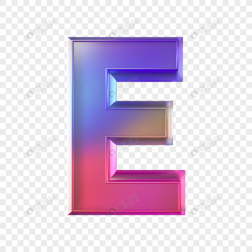 渐变玻璃质感立体字母E元素素材下载-正版素材401923603-摄图网