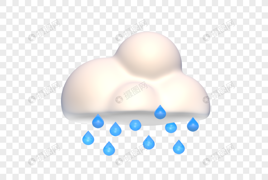 C4D下雨天气图标模型元素素材下载-正版素材402015806-摄图网