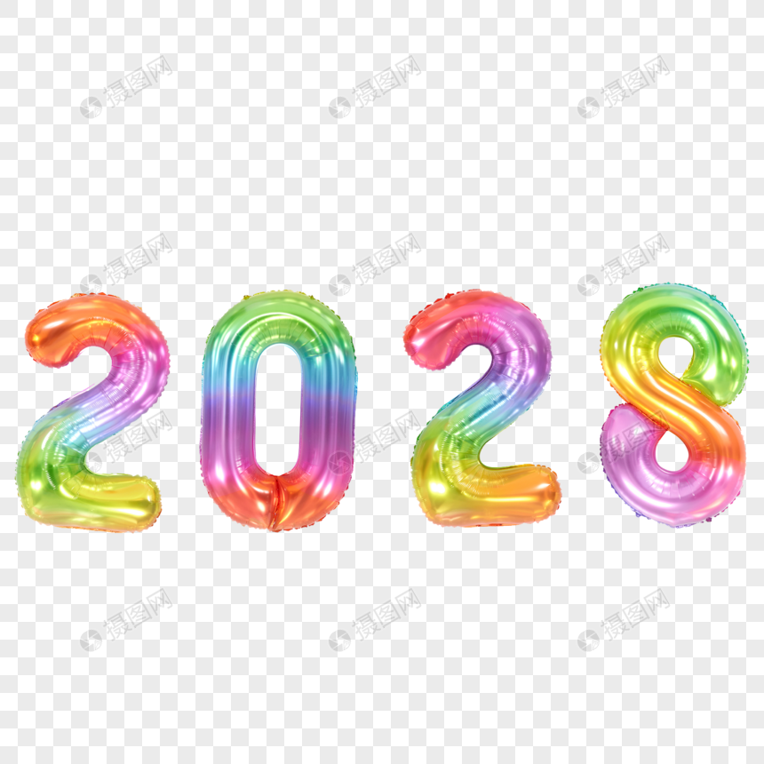 2028数字气球元素素材下载-正版素材402022381-摄图网