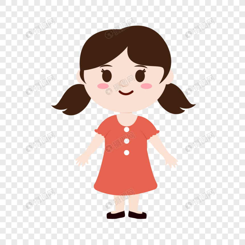 卡通小女孩元素素材下载-正版素材402034095-摄图网
