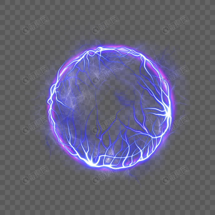 球状抽象光效的闪电元素素材下载-正版素材402037562-摄图网