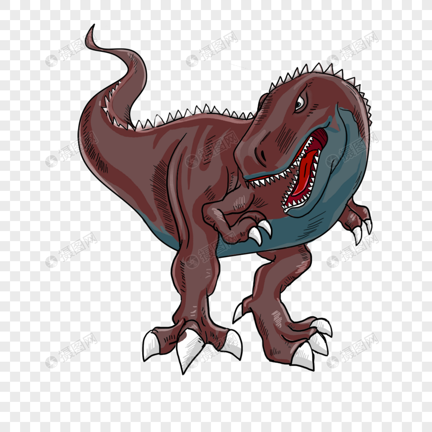 霸王龙恐龙卡通插画元素素材下载-正版素材402049239-摄图网
